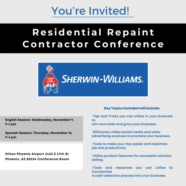 Sherwin-Williams | Residential Repaint Contractor Conferences (Arizona) - PCA